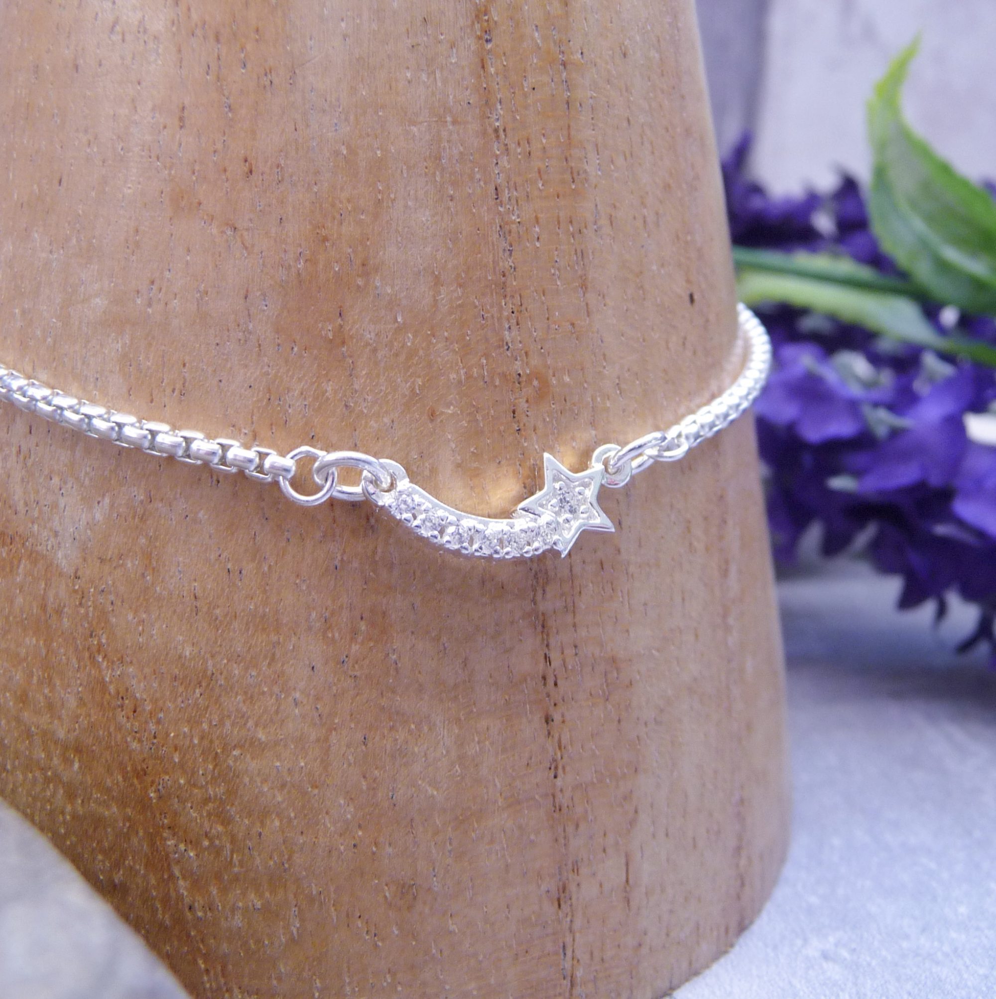 Handmade Sterling Silver Shooting Star Bracelet - shooting star bracelet