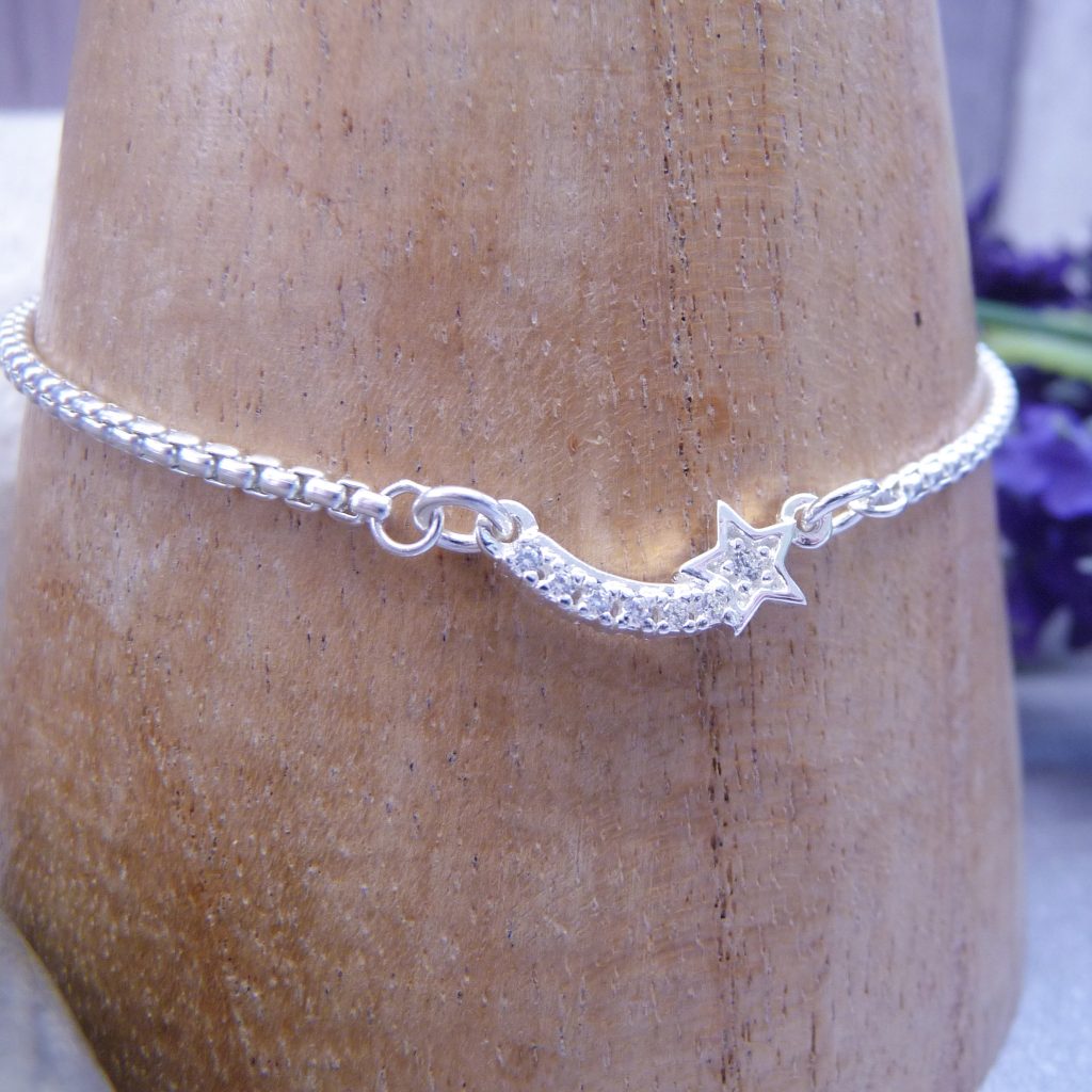 Handmade Sterling Silver Shooting Star Bracelet - shooting star bracelet